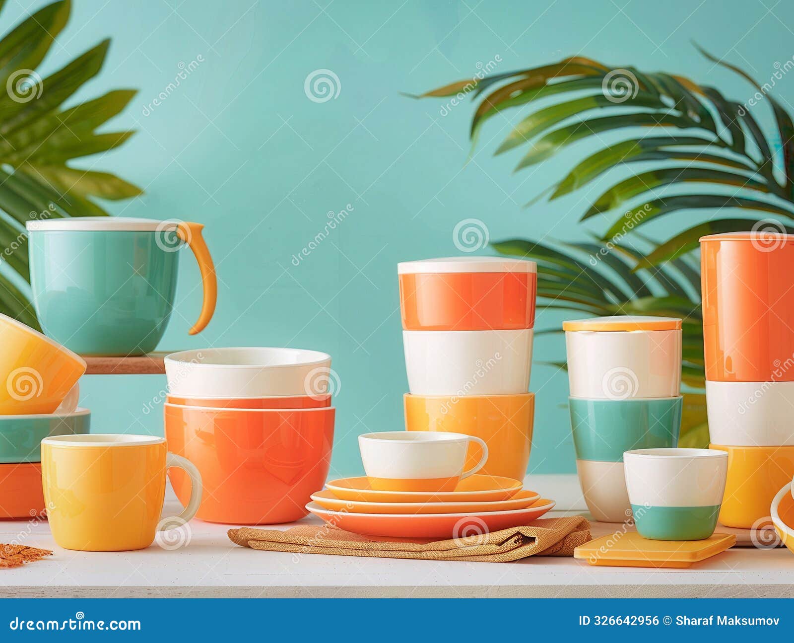 Vibrant Tupperware Container - Detailed Kitchen Illustration Stock ...