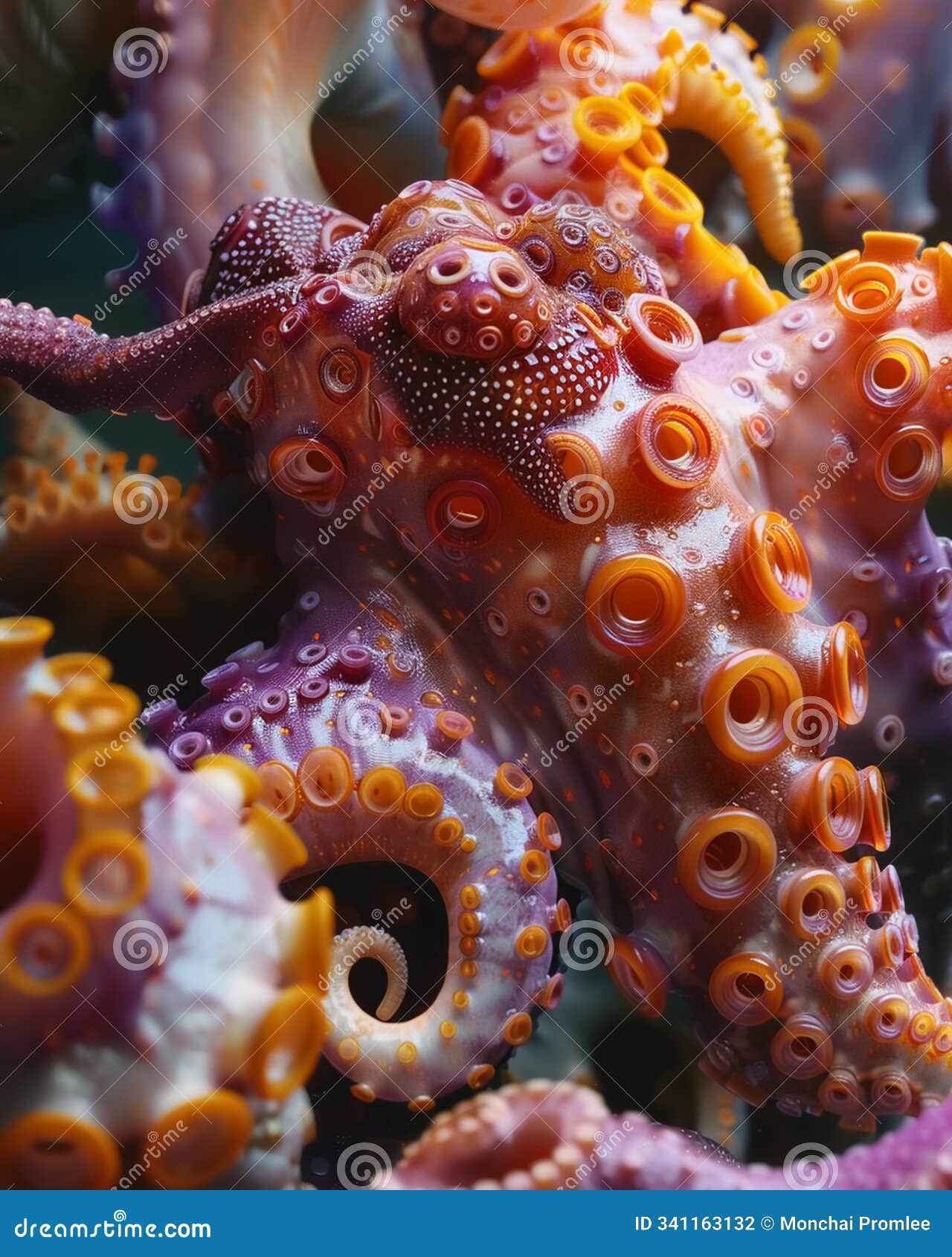 A Group Of Octopuses Dancing In Unison Underwater, Creating A ...