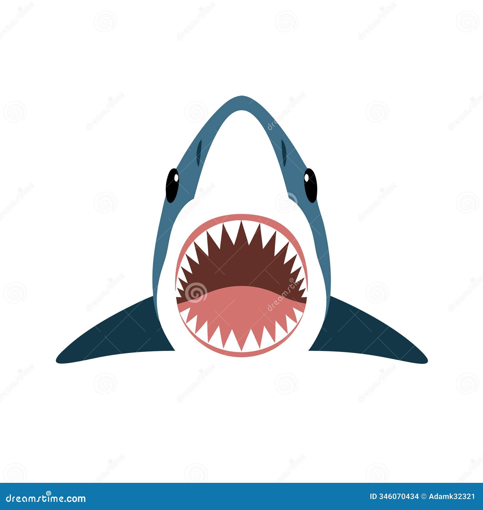 Ferocious Shark Face Vector Design for Ocean Themed Illustrations and ...