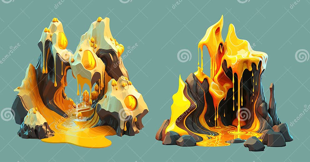 Vibrant Vector Illustration of Abstract Melting Structures, Showcasing ...