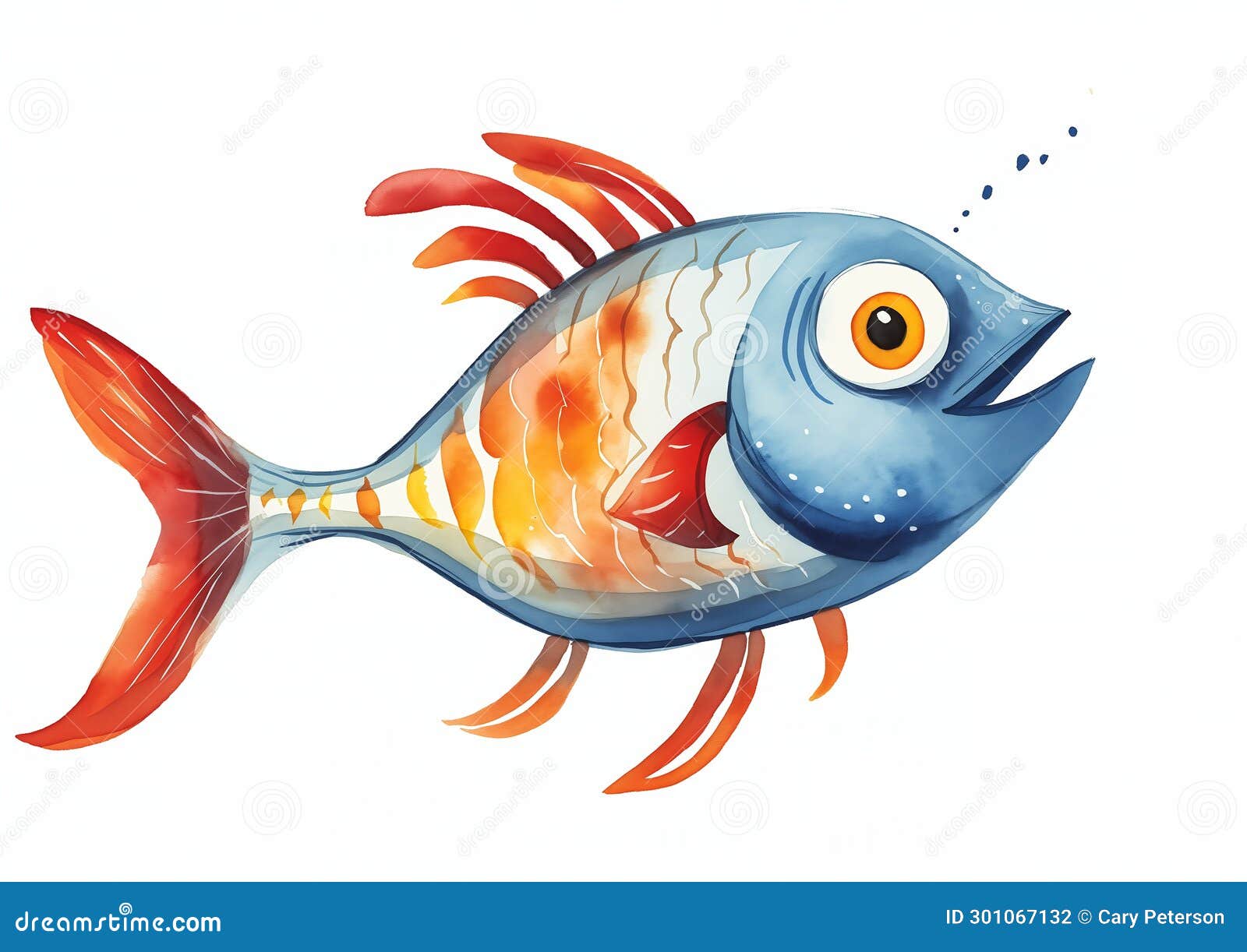 Vibrant Vector Illustrations: a Fish Princess S Tiny Adventures Stock ...