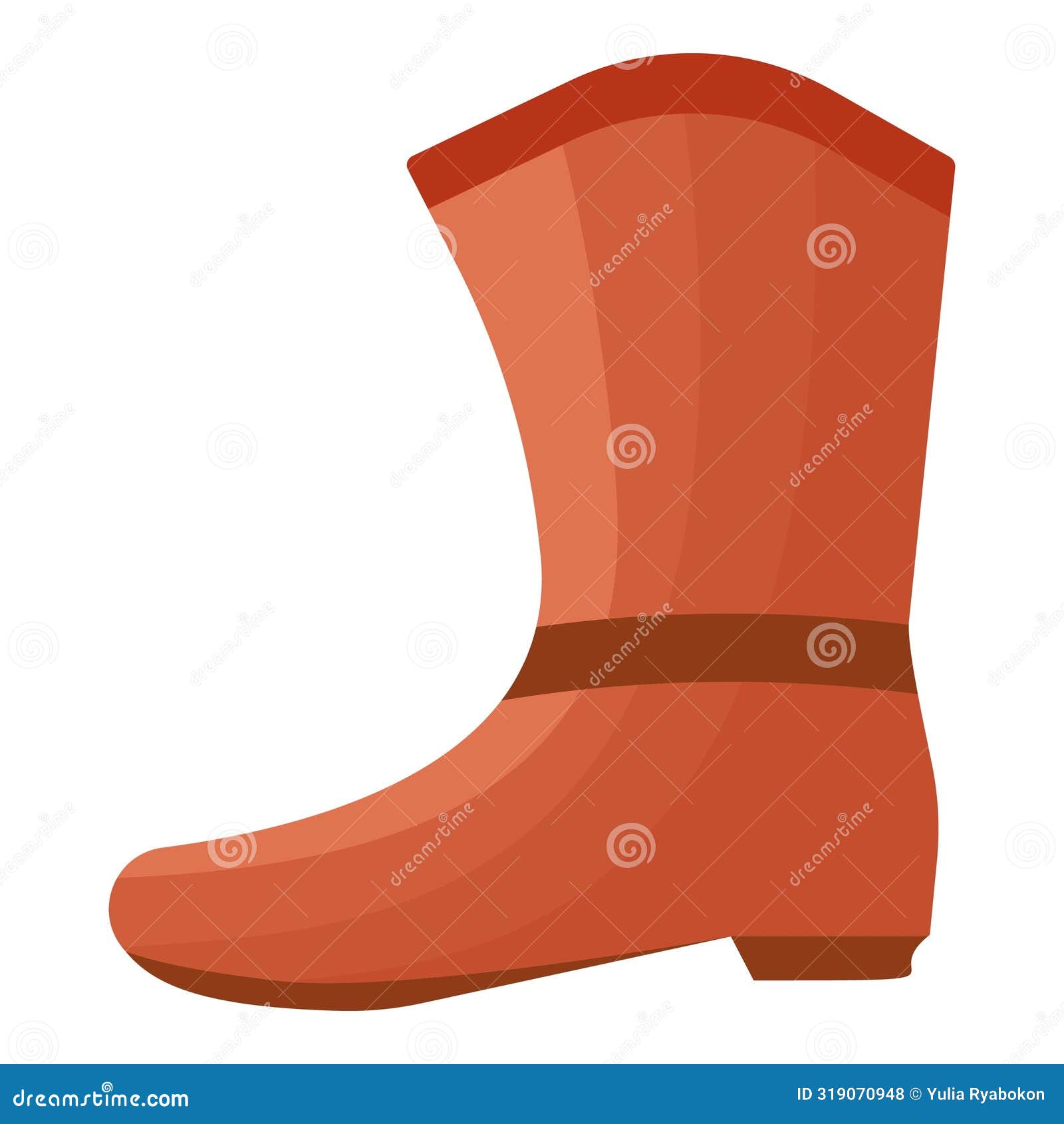 Cartoon Illustration of Red Rain Boot Stock Vector - Illustration of ...