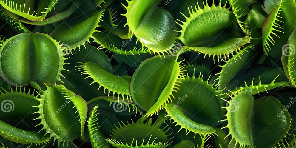 Vibrant Venus Flytrap Organic Texture Stock Illustration - Illustration ...