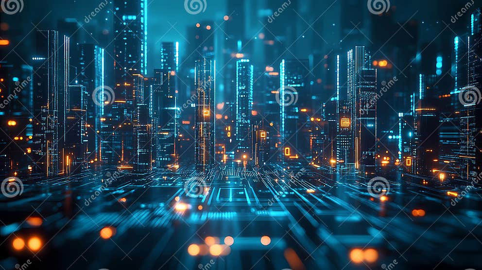 A Vibrant Vision of a Future Metropolis, Highlighting Modern Structures ...