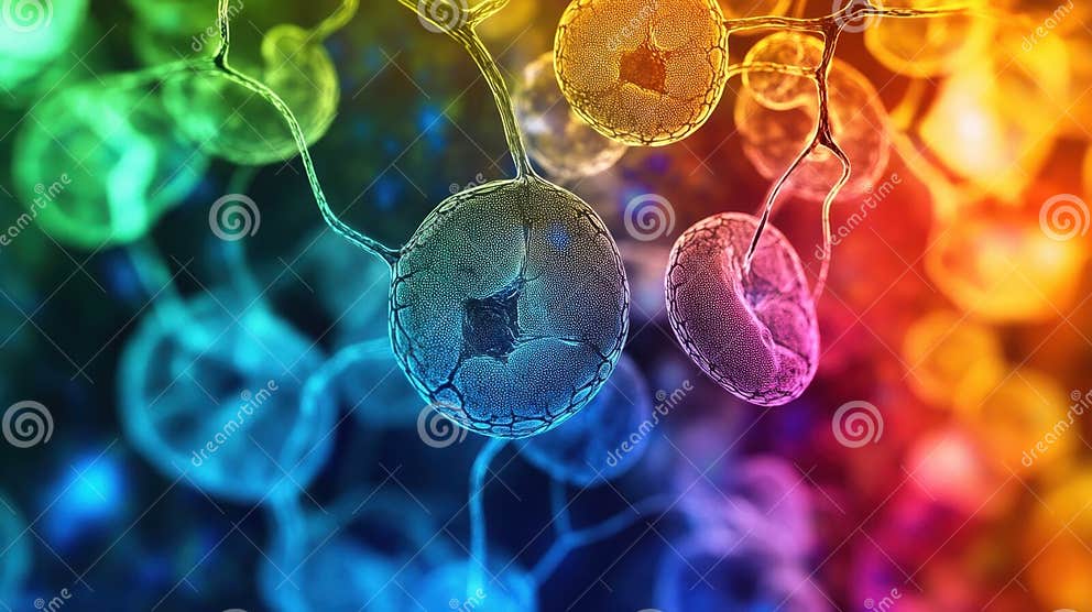 Vibrant Visualization of Molecular Structures in Science Stock Image ...