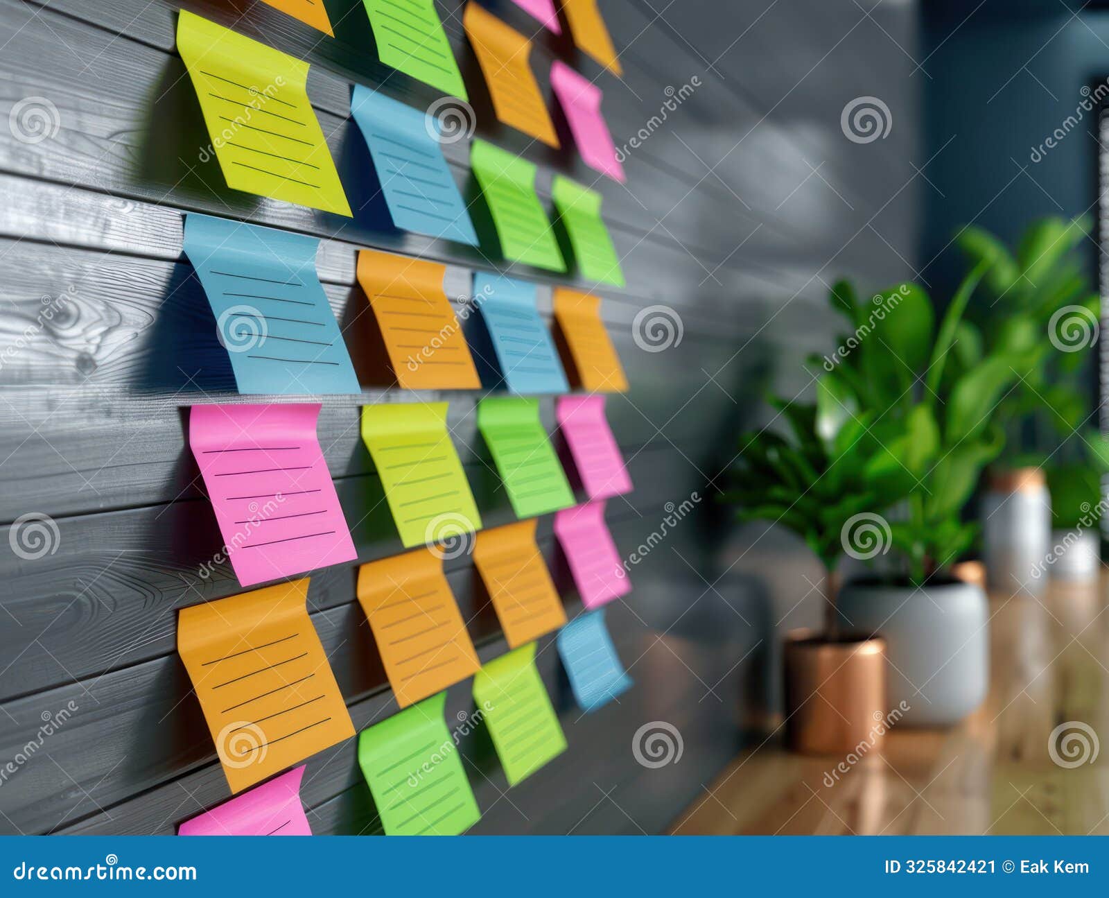 Colorful Post-it Notes on a Wooden Wall a Visual Representation of ...
