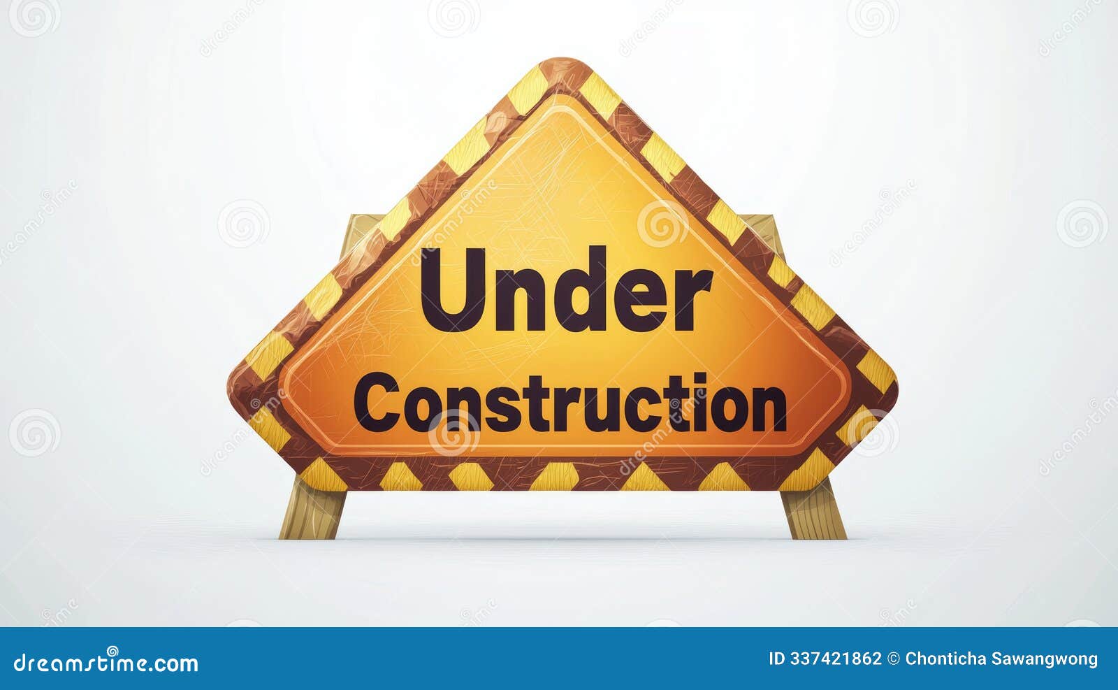 A Vibrant Warning Sign Indicating Under Construction , Symbolizing ...