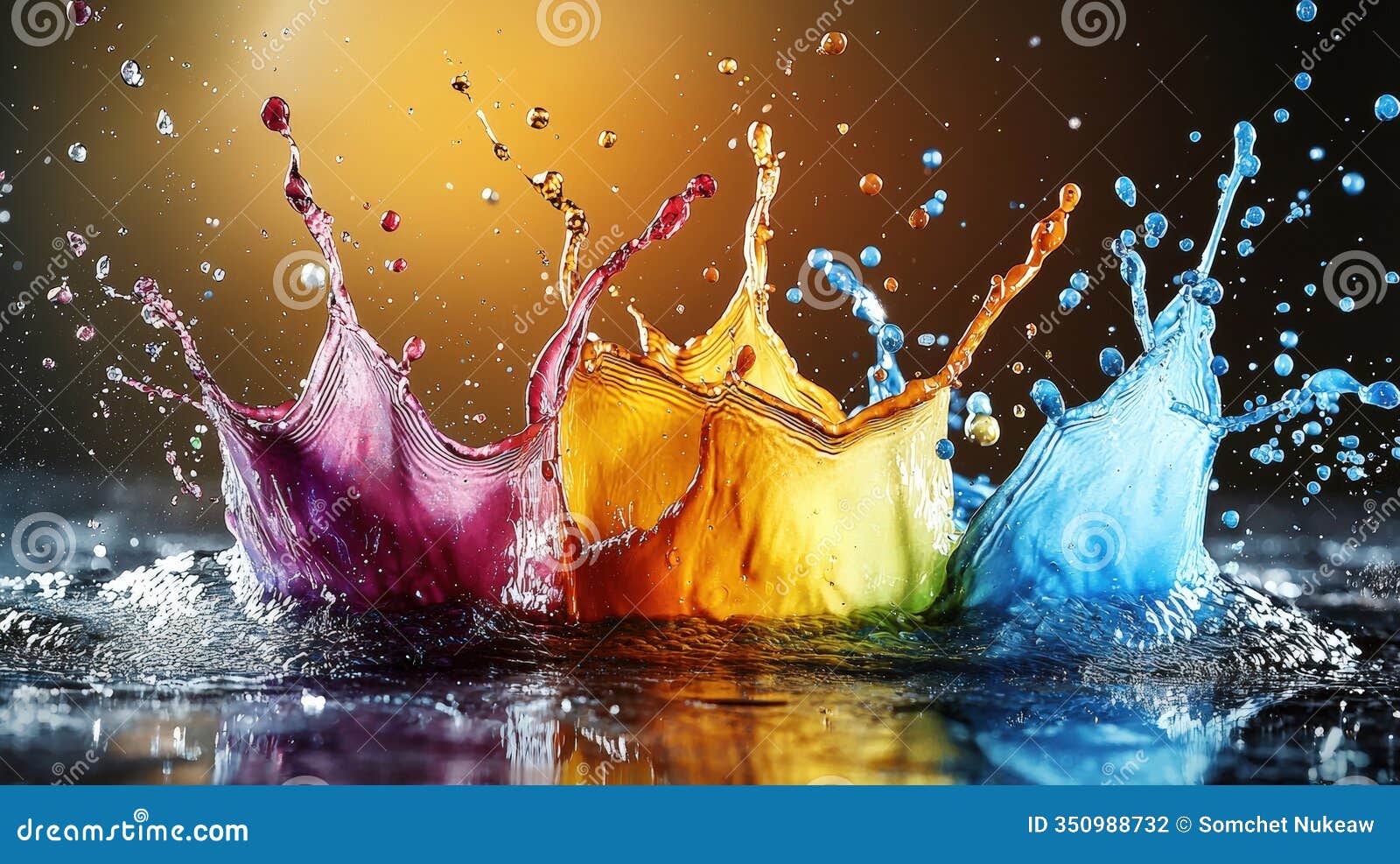 Vibrant Water Splashes in Colorful Patterns Studio Setting Photography ...