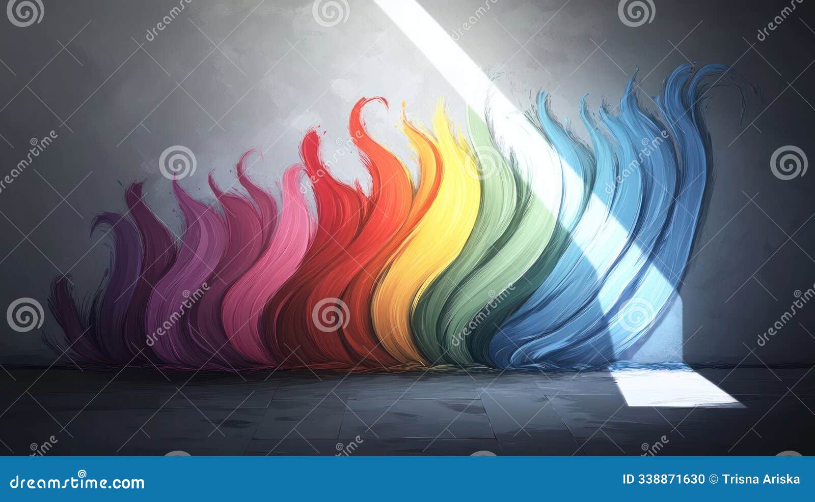 A Vibrant Wave of Colors Flows from a Light Source, Creating an ...