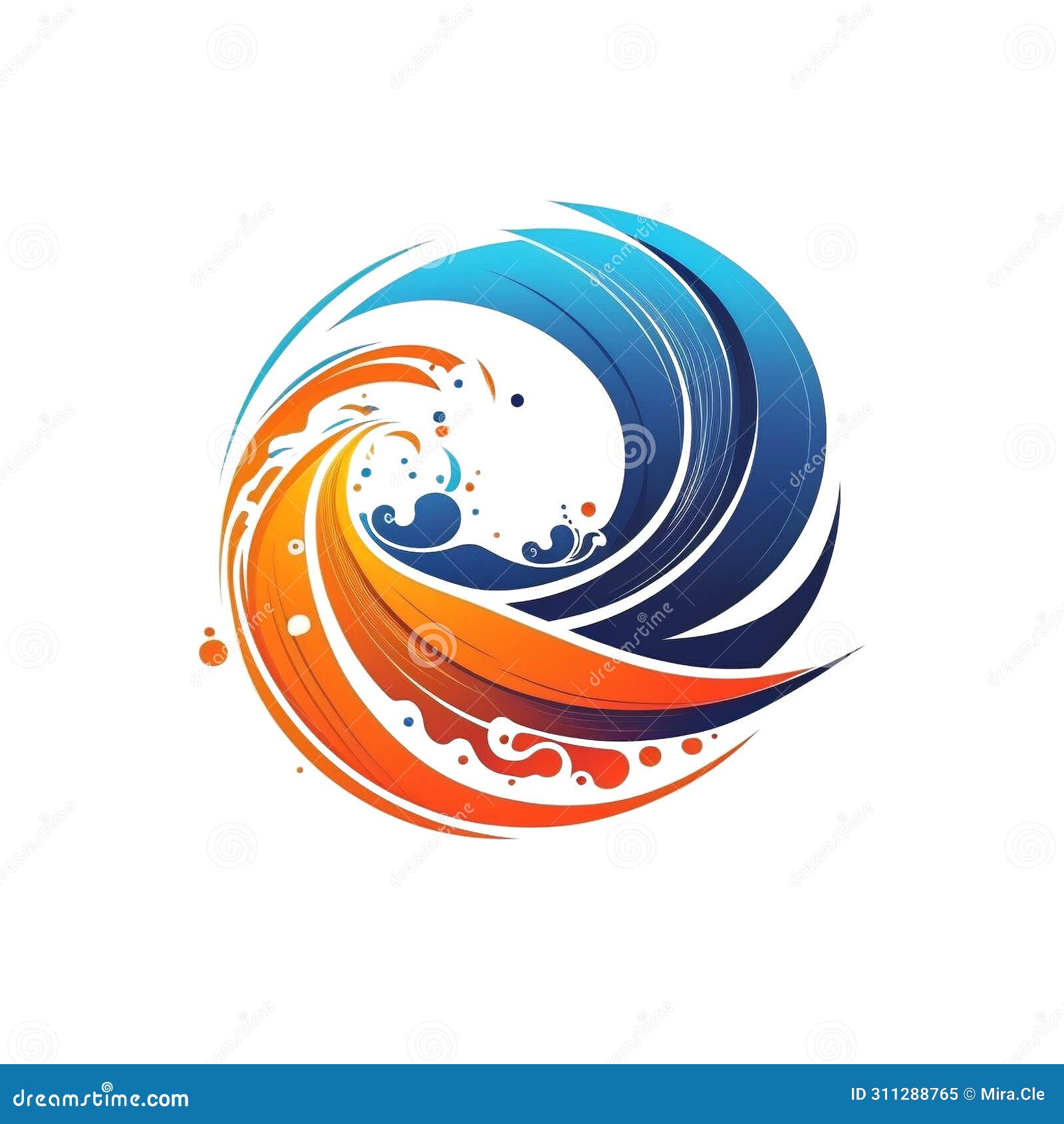 Vibrant Wave Logo in Blue, Orange, and Yellow Created with Generative ...