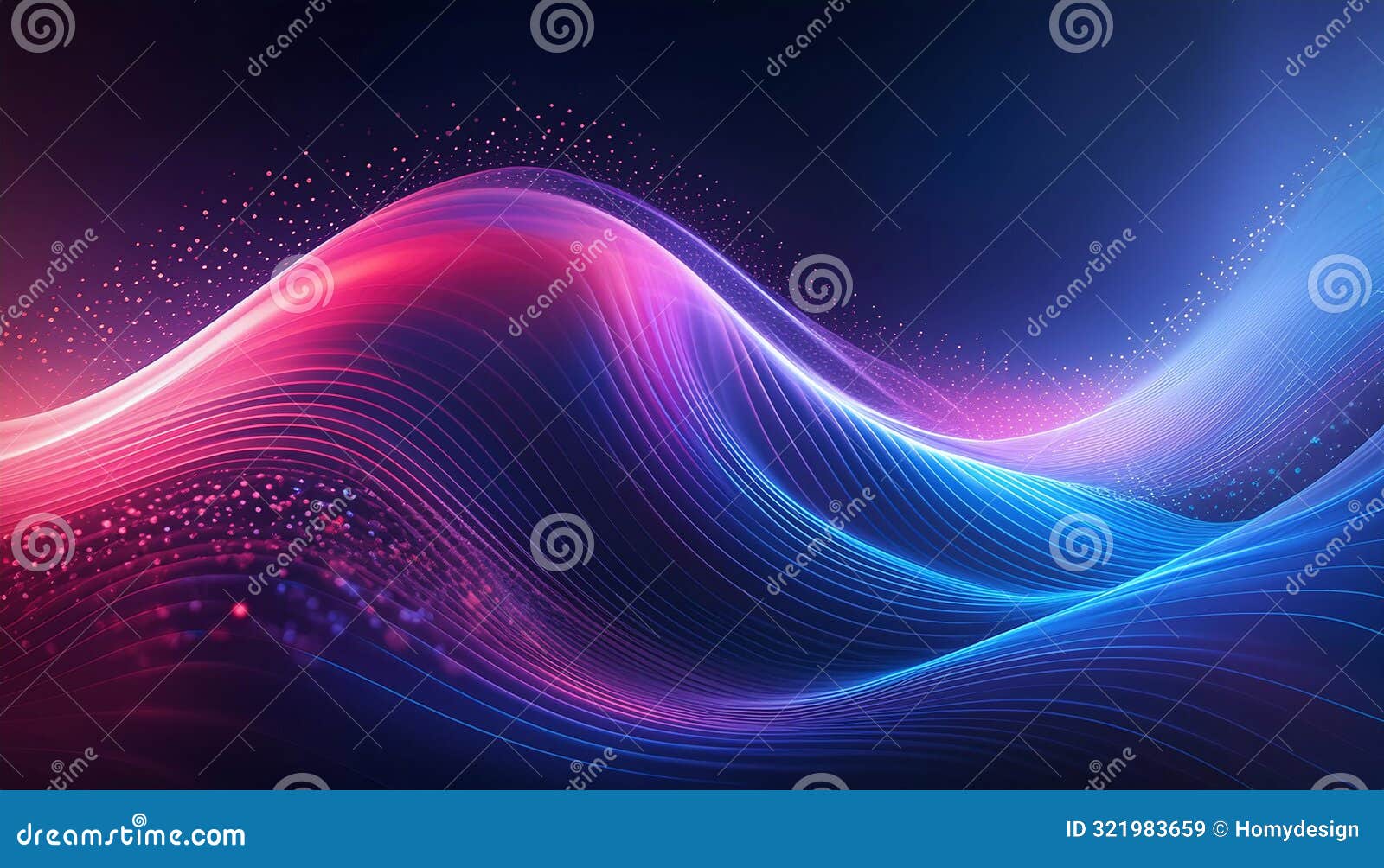 Vibrant Waves Of Blue And Pink Light Flow In A Dynamic, Abstract ...