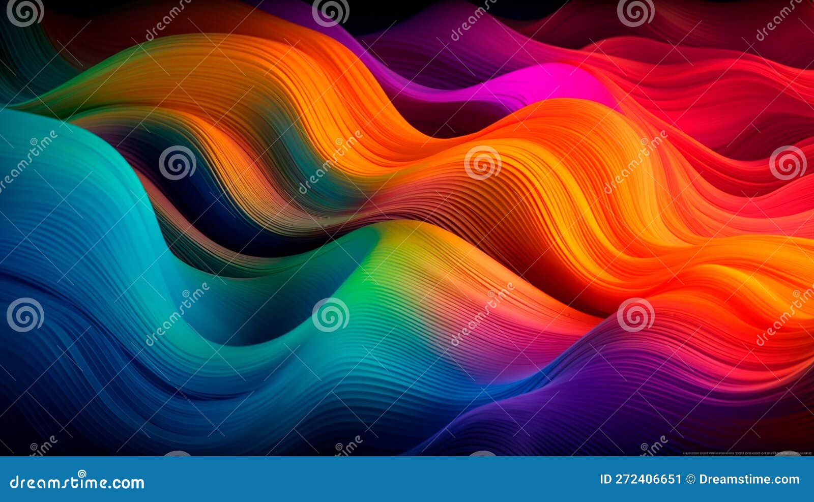 Vibrant Waves: an Eye-catching Abstract Curved Multicolor Motion ...
