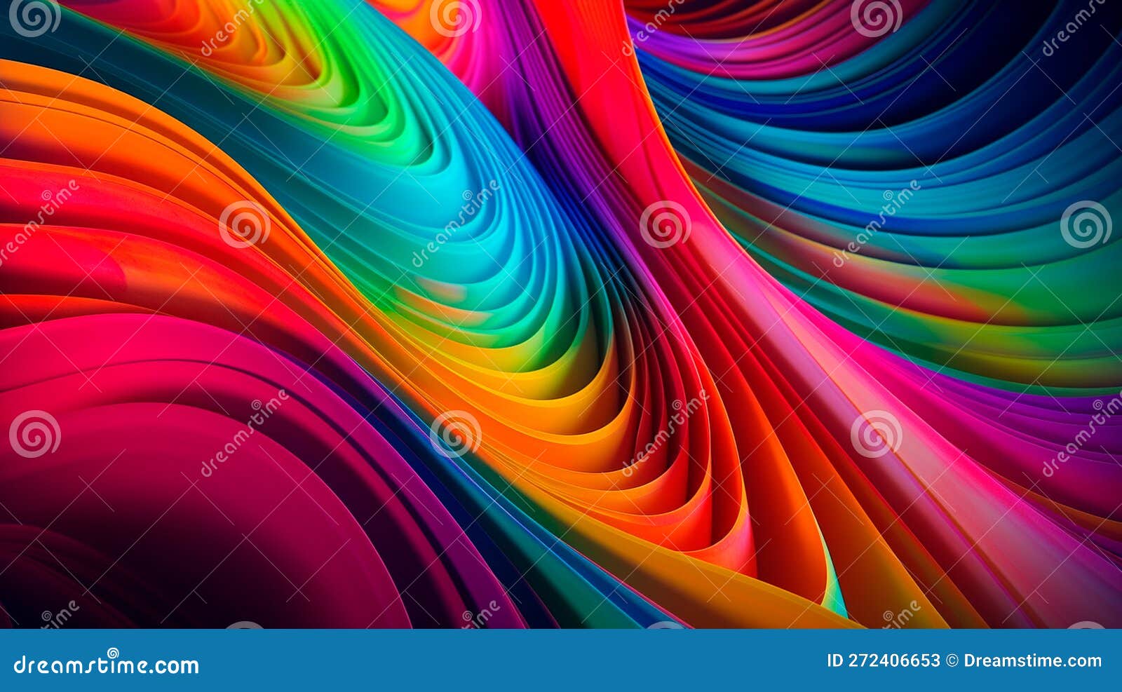 Vibrant Waves: an Eye-catching Abstract Curved Multicolor Motion ...