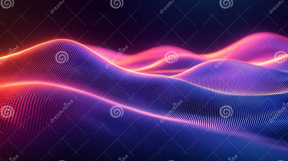 Vibrant Waves of Generative Art and Complex Patterns Stock Illustration ...