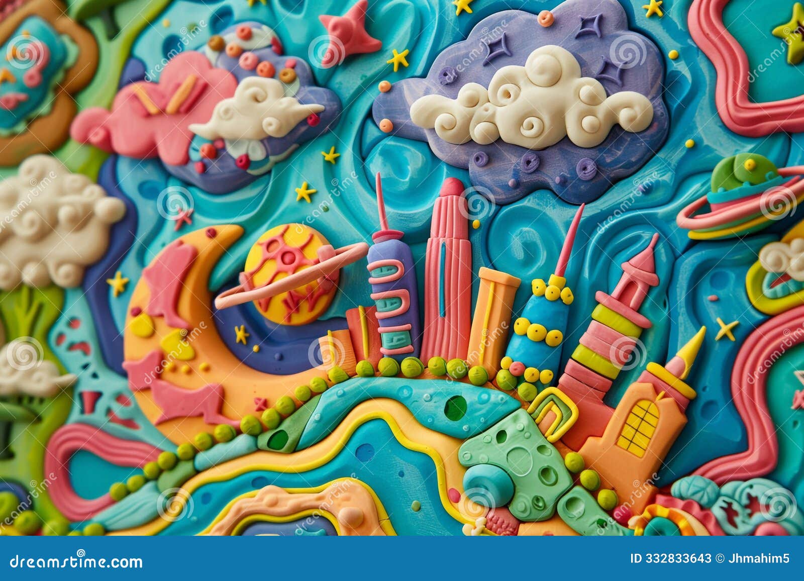 A Vibrant and Whimsical Claystyle Illustration Depicting the Planet ...