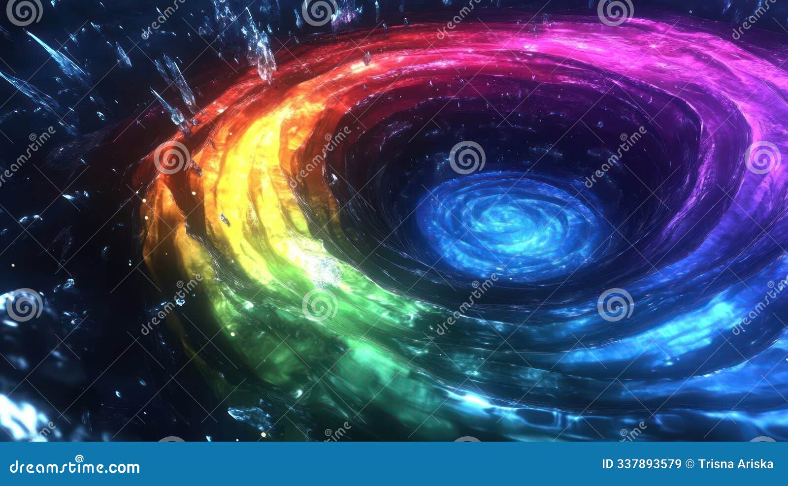 A Vibrant Whirlpool of Colors with Water Splashes, Creating a Dynamic ...