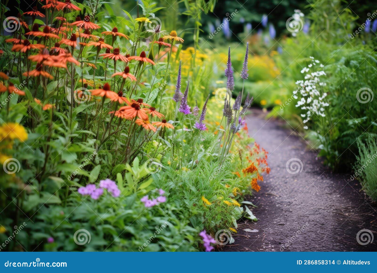 Vibrant Wild Herbs Growing Along a Path Stock Photo - Image of nature ...