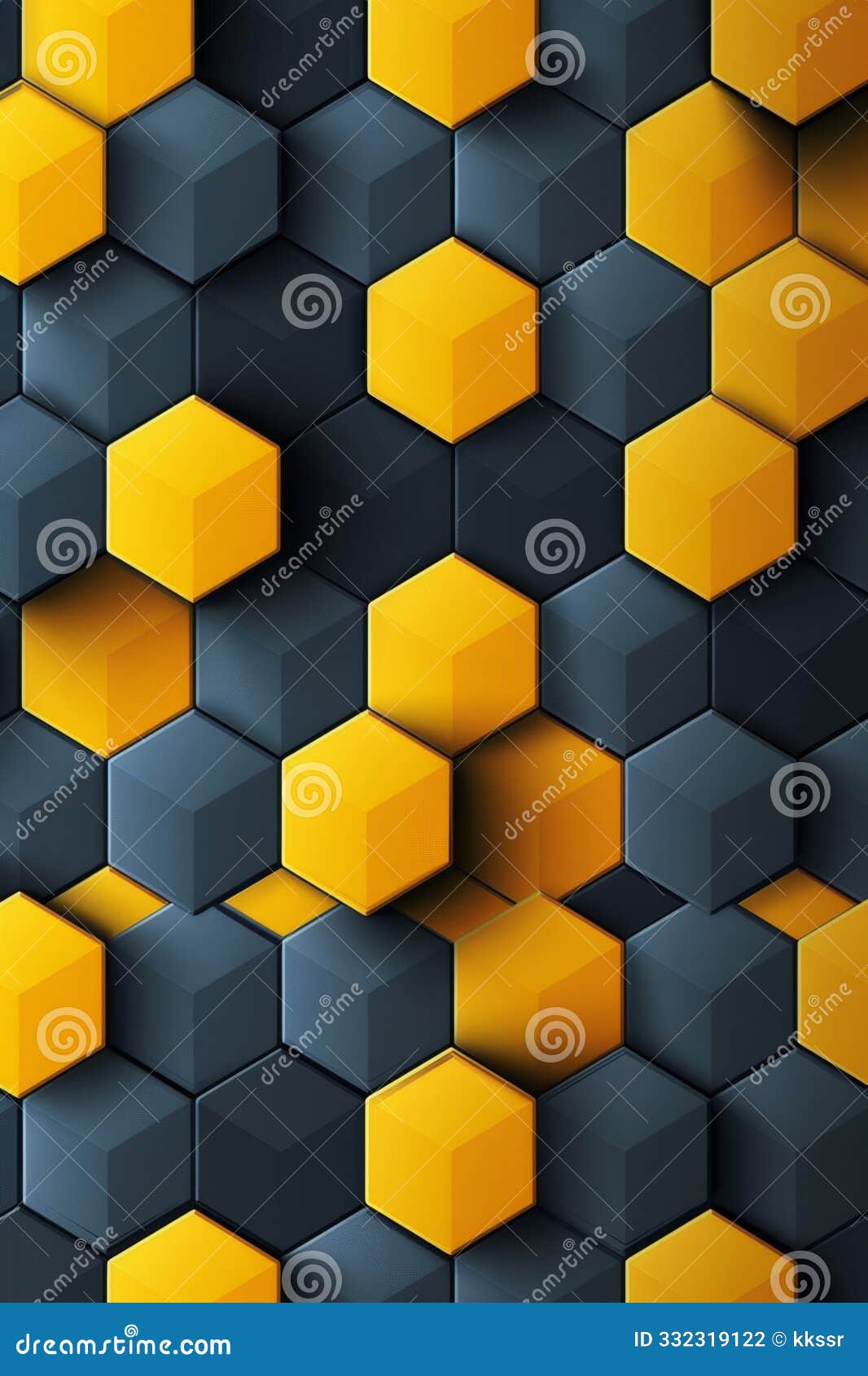 Vibrant Yellow and Black Hexagon Abstract Background for Modern Designs ...