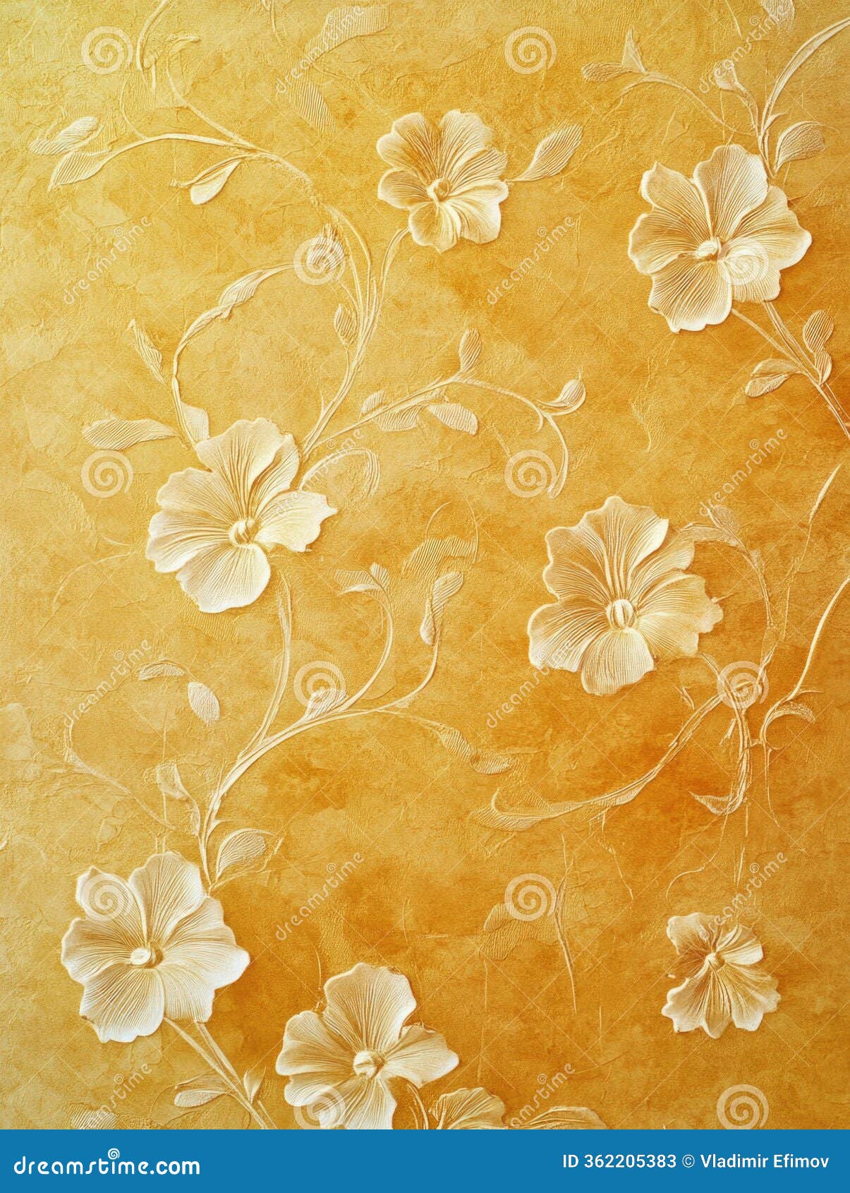 Vibrant Yellow Floral Textured Wallpaper Stock Image - Image of generated, textured: 362205383