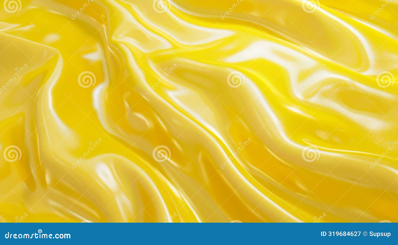 Vibrant Yellow Glossy Fabric Texture with Wavy Patterns for Design ...