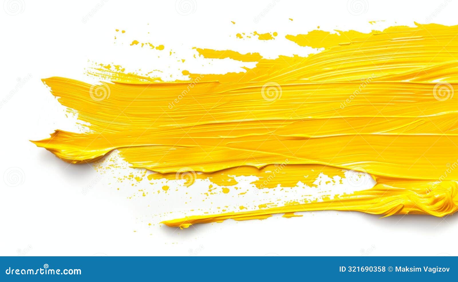 Vibrant Yellow Paint Brushstroke Texture, Generative AI Stock Photo ...