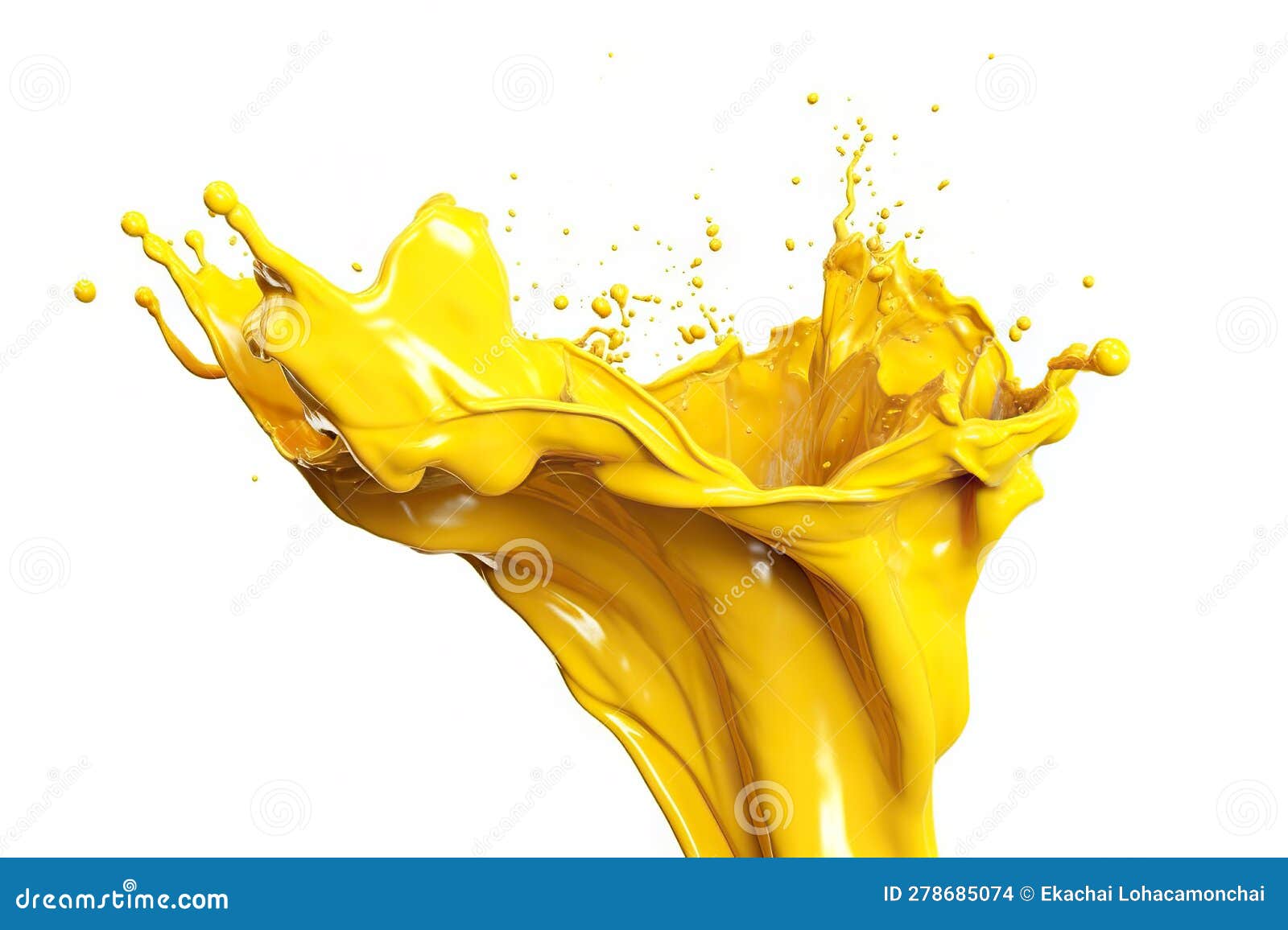 Vibrant Yellow Paint Splash: Isolated Elegance on White Background ... Vibrant Yellow Paint Splash: Isolated Elegance on White Background ...