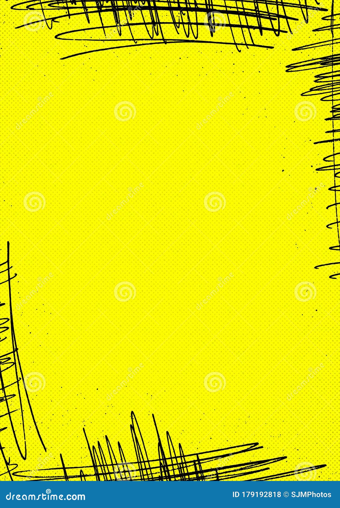 A Vibrant Yellow Portrait Retro Design Background with Scribble Strokes ...