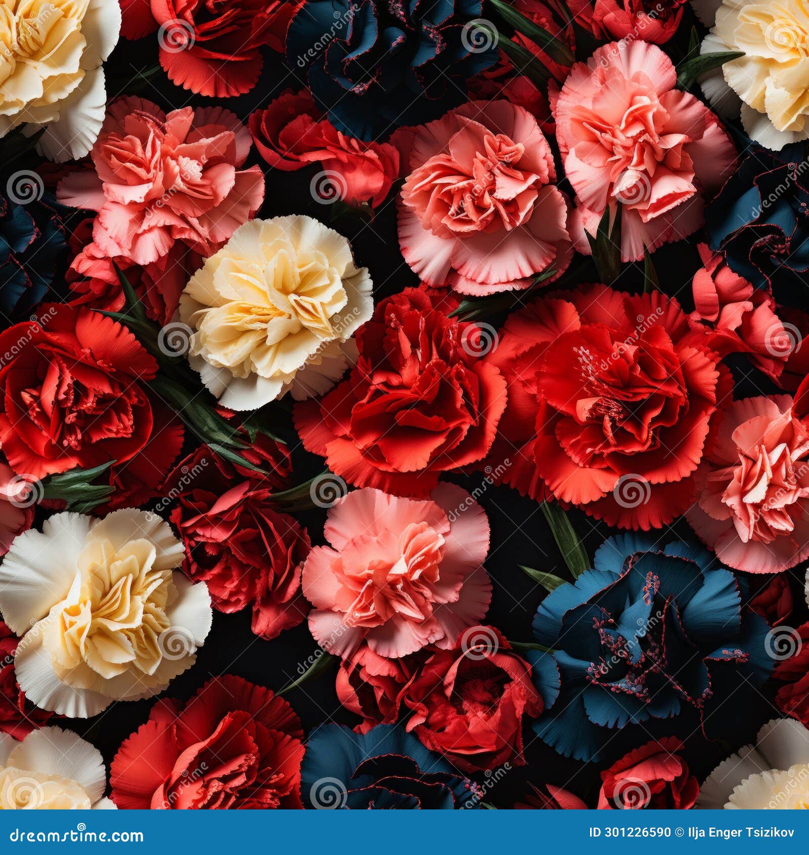 Vibrantly Colored Carnation Flower in Full Bloom, Captured from a Top ...