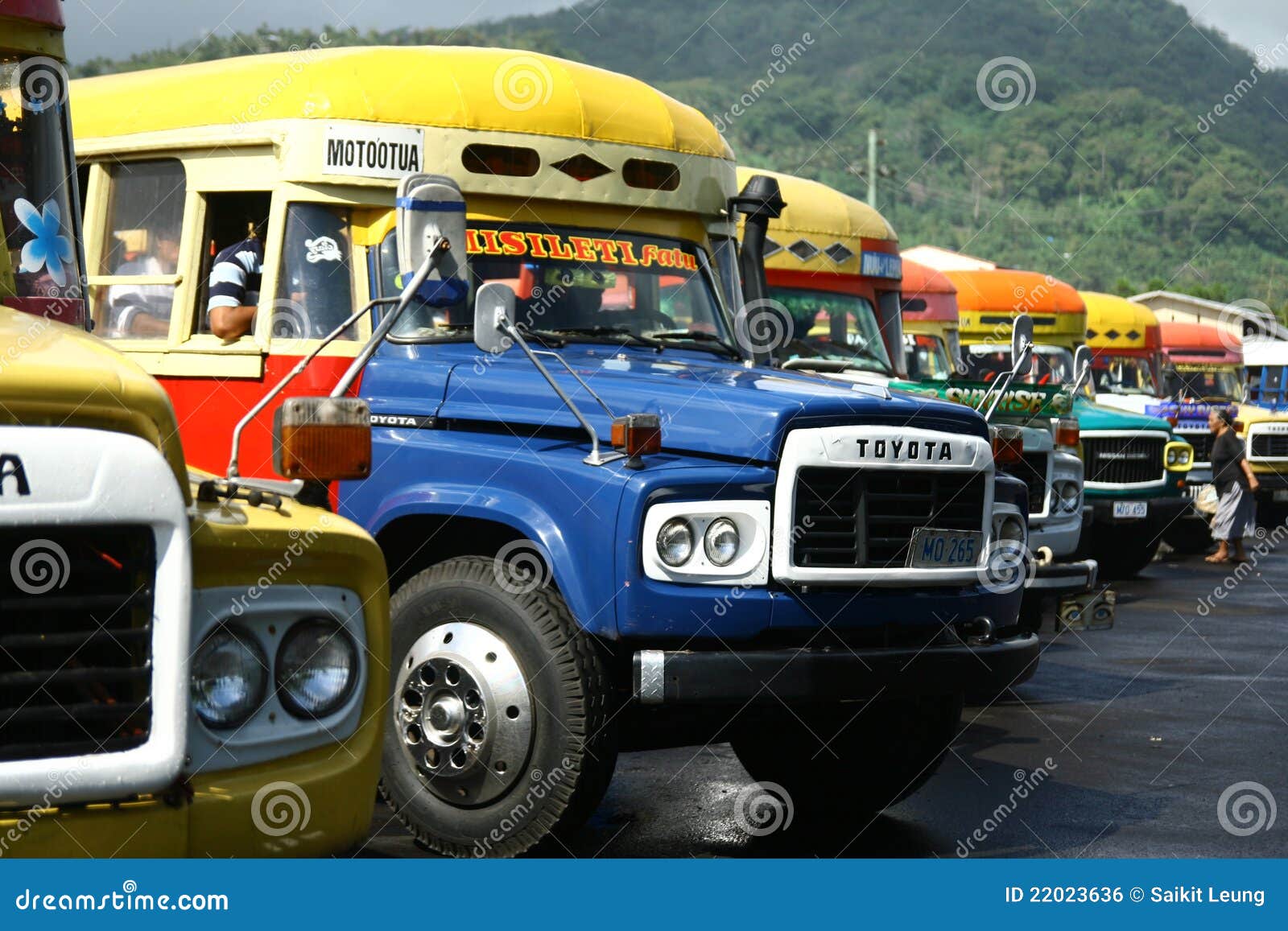 Vibrantly Painted Bus in Samoa Editorial Photo - Image of public ...