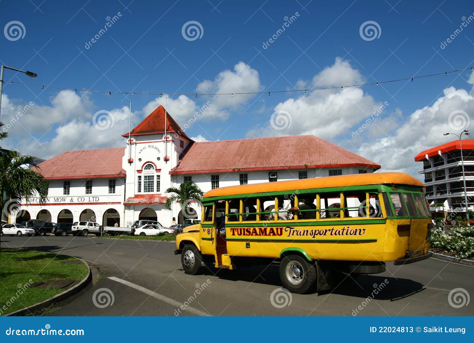 Vibrantly Painted Bus in Samoa Editorial Stock Photo - Image of vehicle ...