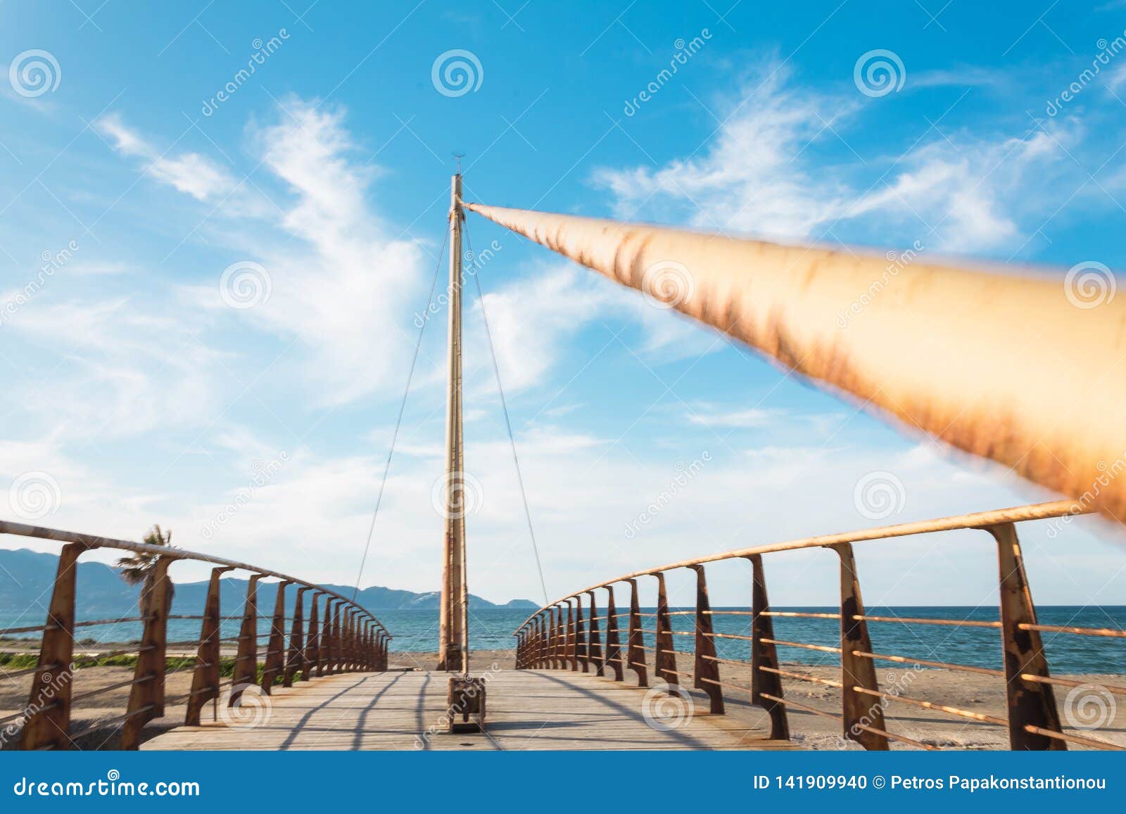 Vibrating Bridge Iron Beam Close Up Vibration Wind Rust Stock Photo ...