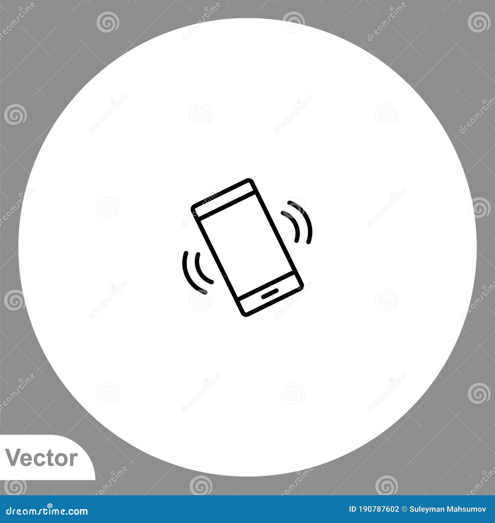 Vibrating Phone Vector Icon Sign Symbol Stock Vector - Illustration of ...