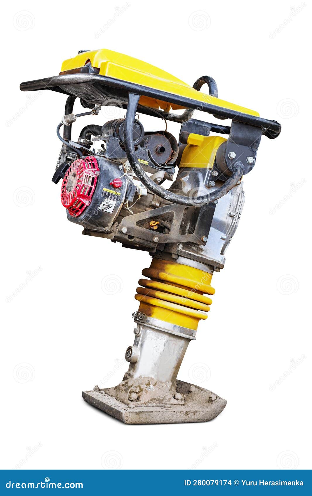 Vibrating Rammer on a White Isolated Background. Vibratory Plate ...