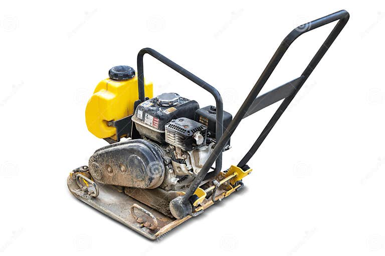 Vibrating Rammer on a White Isolated Background. Vibratory Plate ...