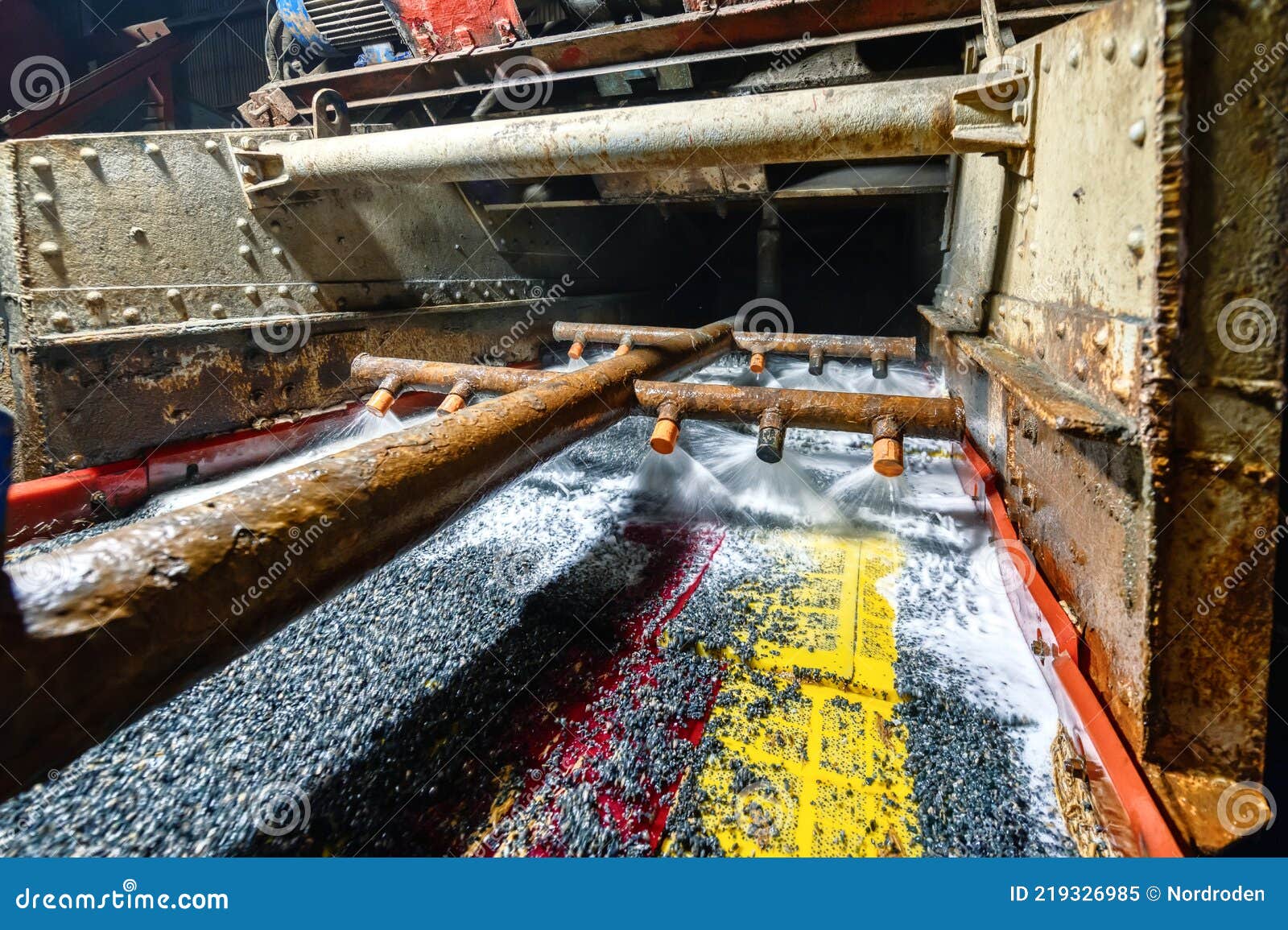 Vibrating Screen, Ore Screening. Lots of Small Stones on the Surface of ...