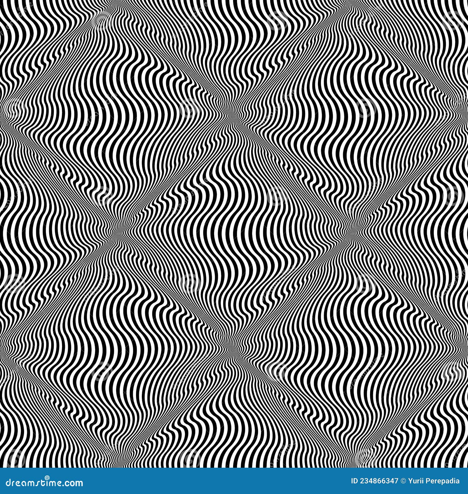 Vibrating Seamless Pattern of Black Wavy Lines. Optical Art Repeatable ...