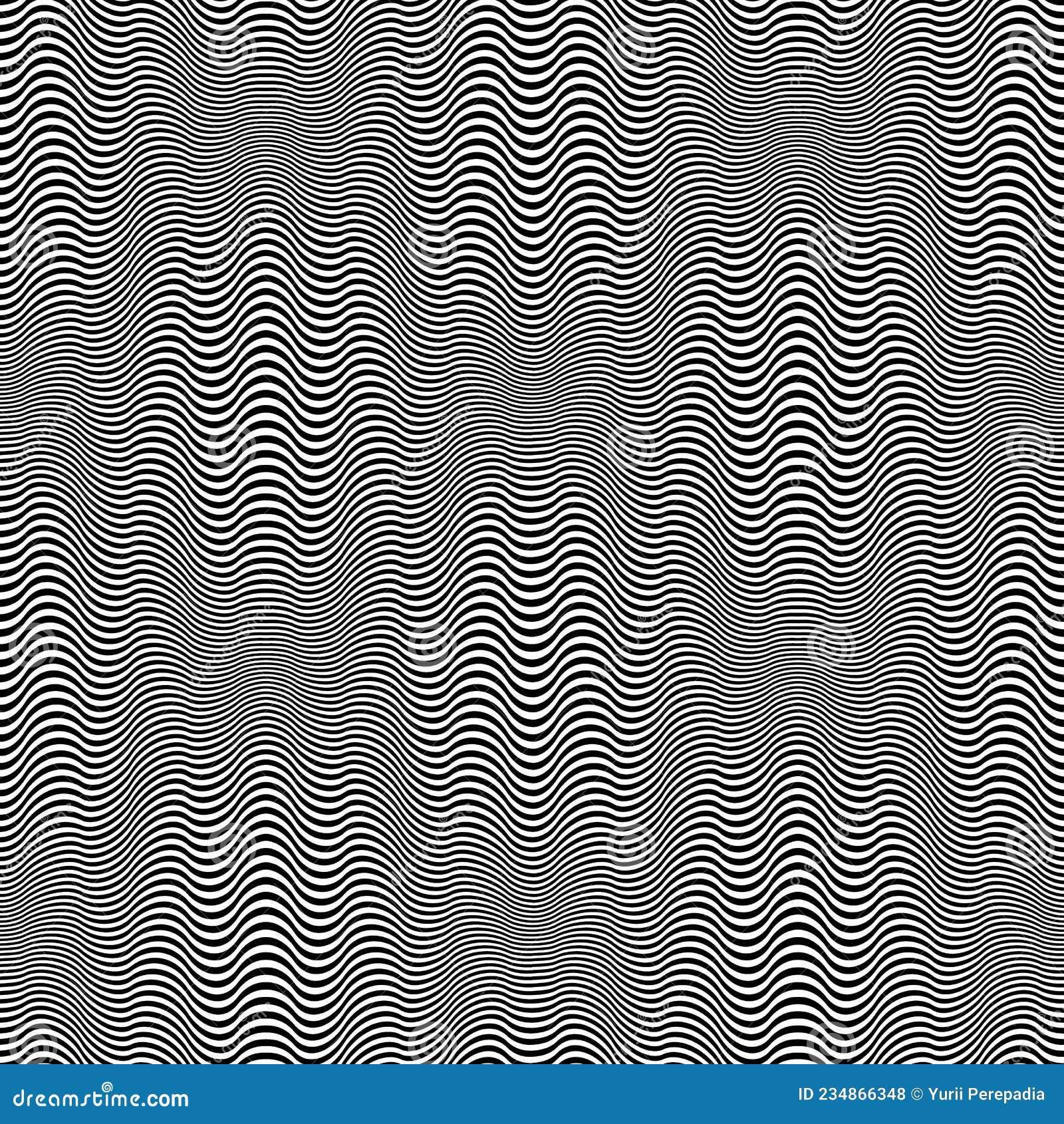 Vibrating Seamless Pattern of Black Wavy Lines. Optical Art Repeatable ...