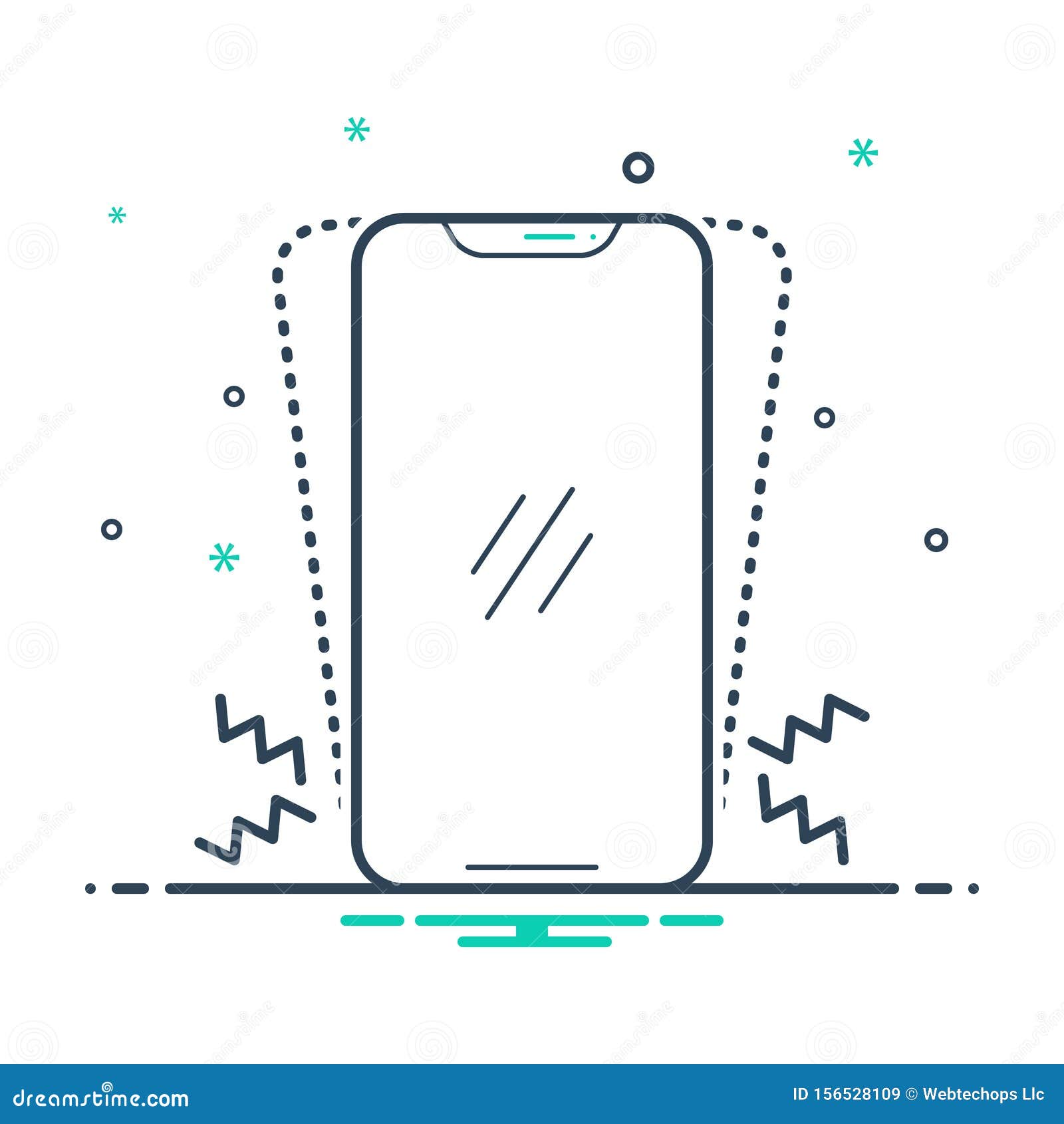 Black Mix Icon for Vibration, Technology and Smartphone Stock Vector ...