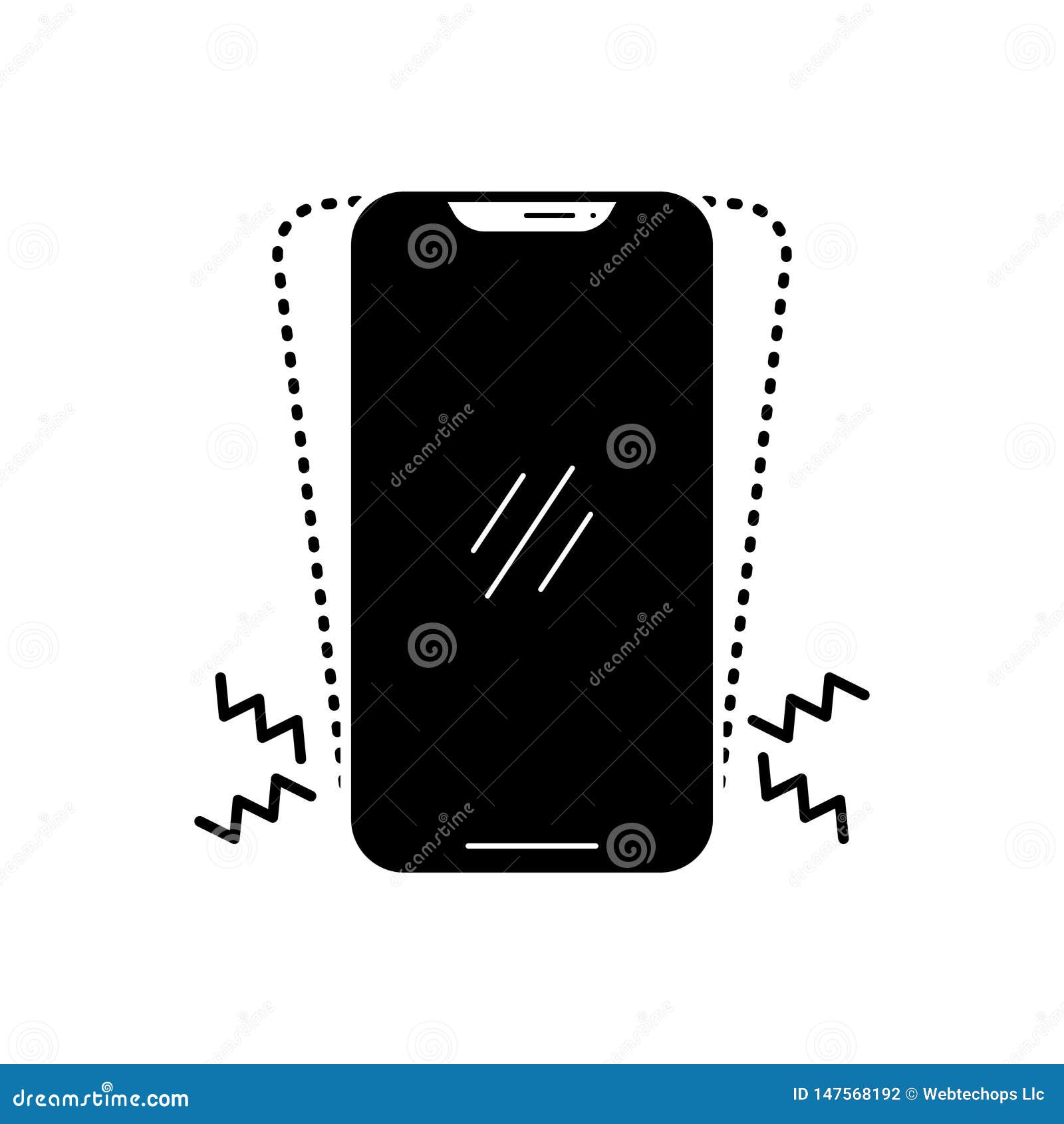 Black Solid Icon for Vibration, Technology and Smartphone Stock Vector ...