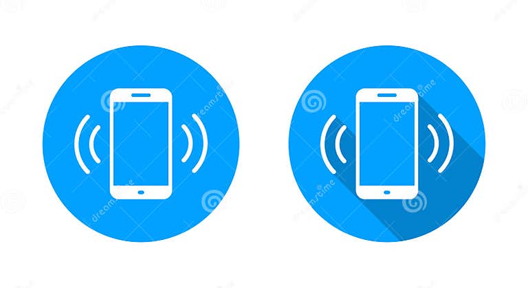 Vibration Mode Phone Icon with Long Shadow. Cellphone Vibrating Concept ...