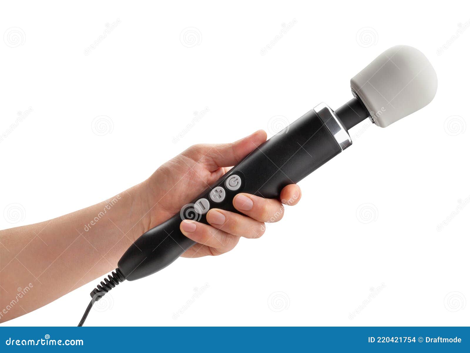 Vibrator in hand stock photo. Image of closeup, device - 220421754
