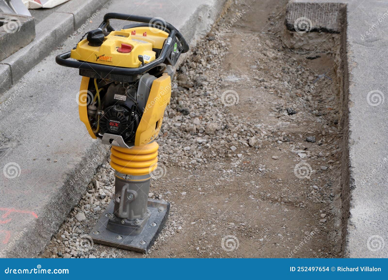Vibratory Compactor on a Road Construction Site Editorial Stock Image ...