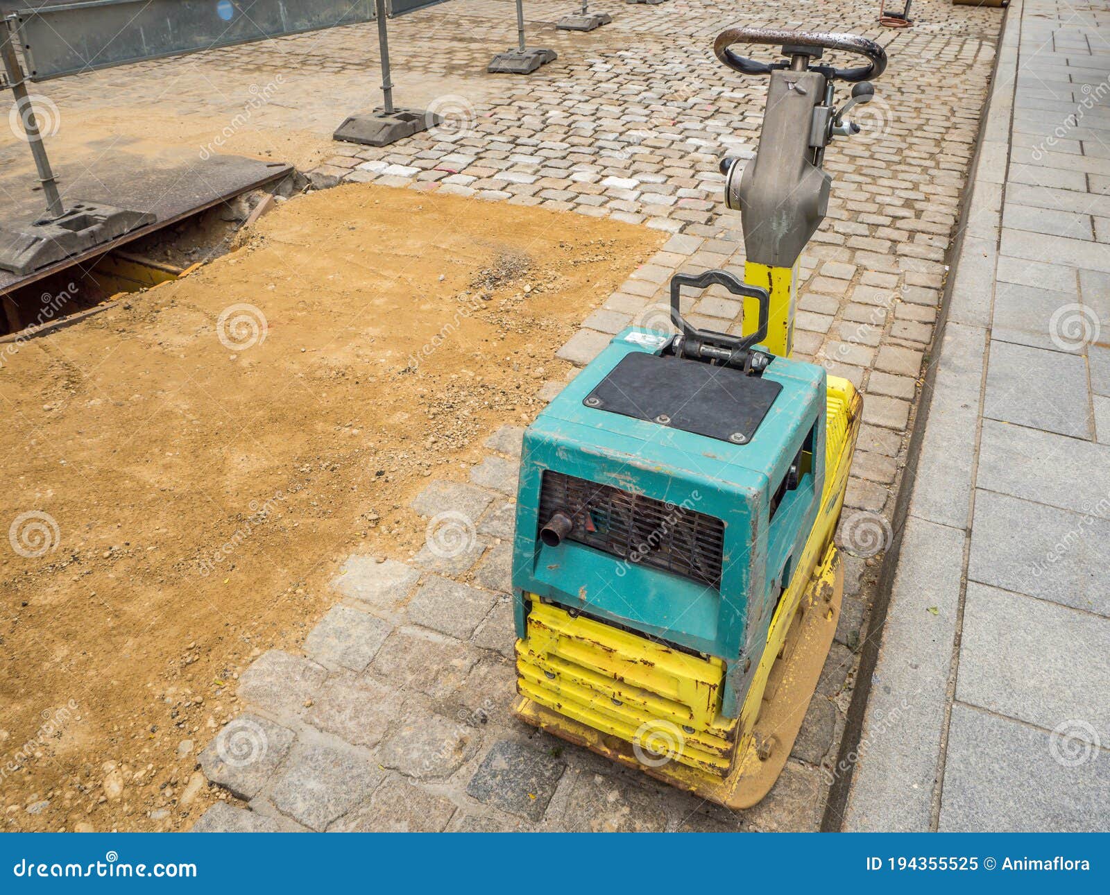 Vibratory Plate on a Building Site Stock Image - Image of compact, bond ...