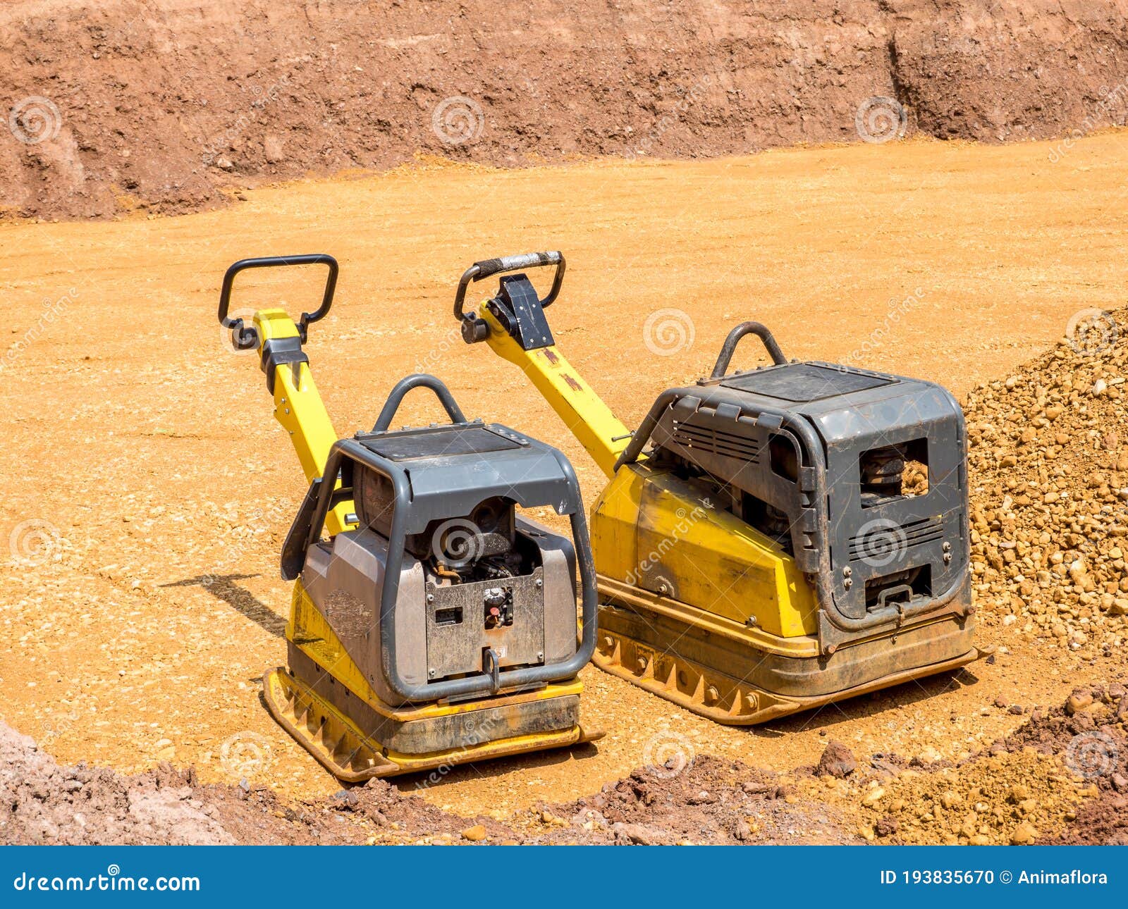 Vibratory Plate on a Construction Site Stock Photo - Image of civil ...