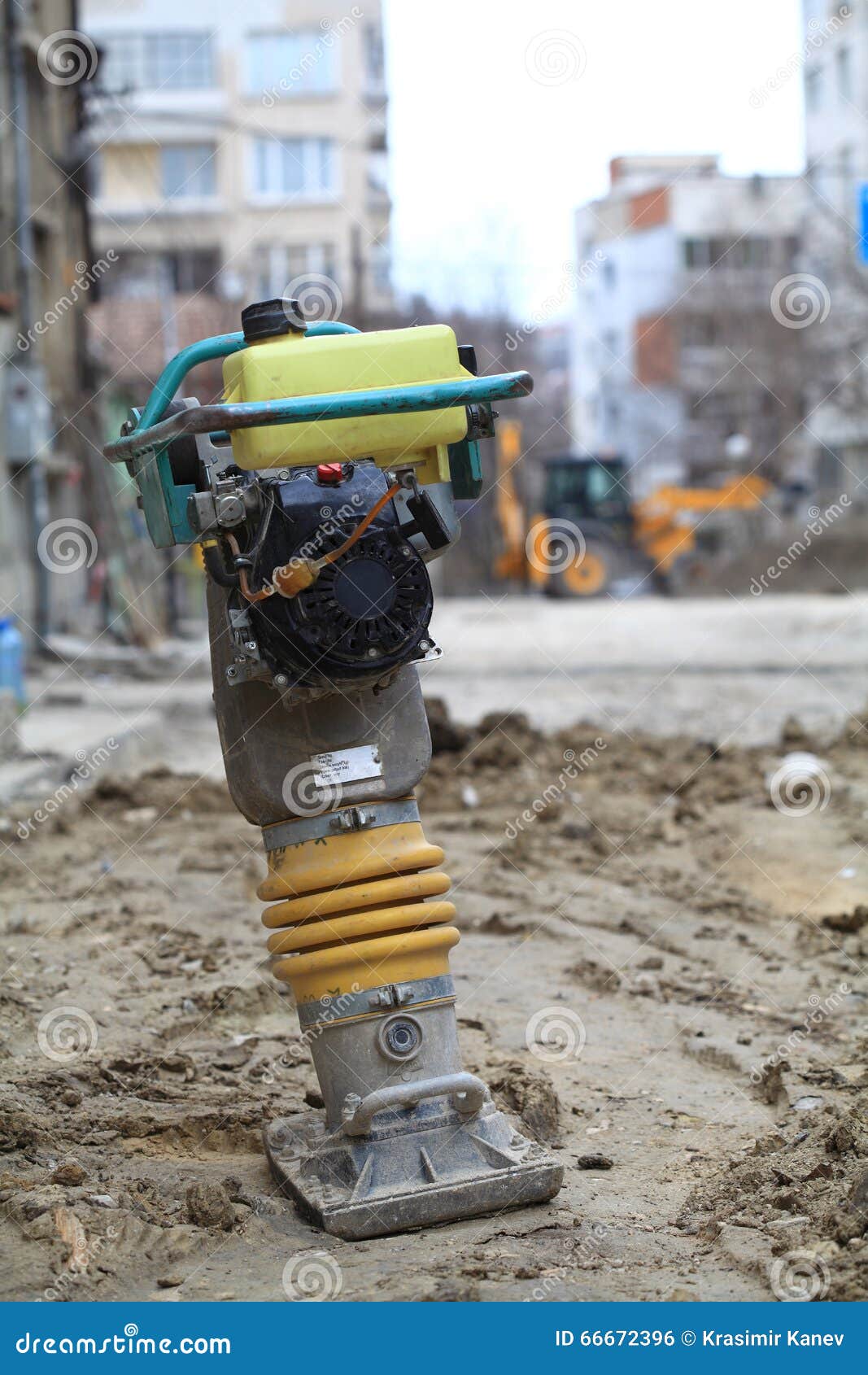 Vibratory Rammer Construction Machinery Stock Photo - Image of path ...