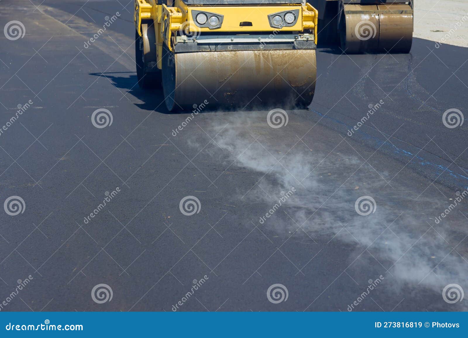 During Vibratory Road Roller Compactor Process, a Construction Worker ...