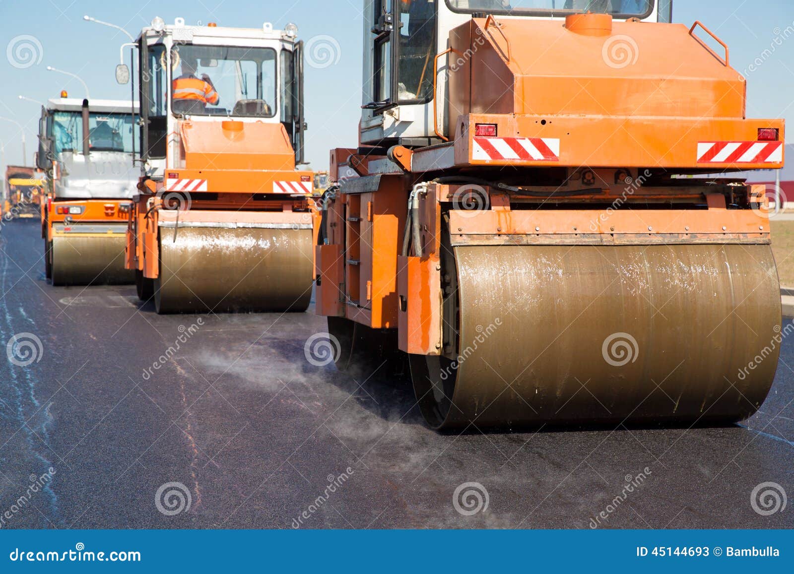 Vibratory Rollers Machines during Road Works Stock Image - Image of ...