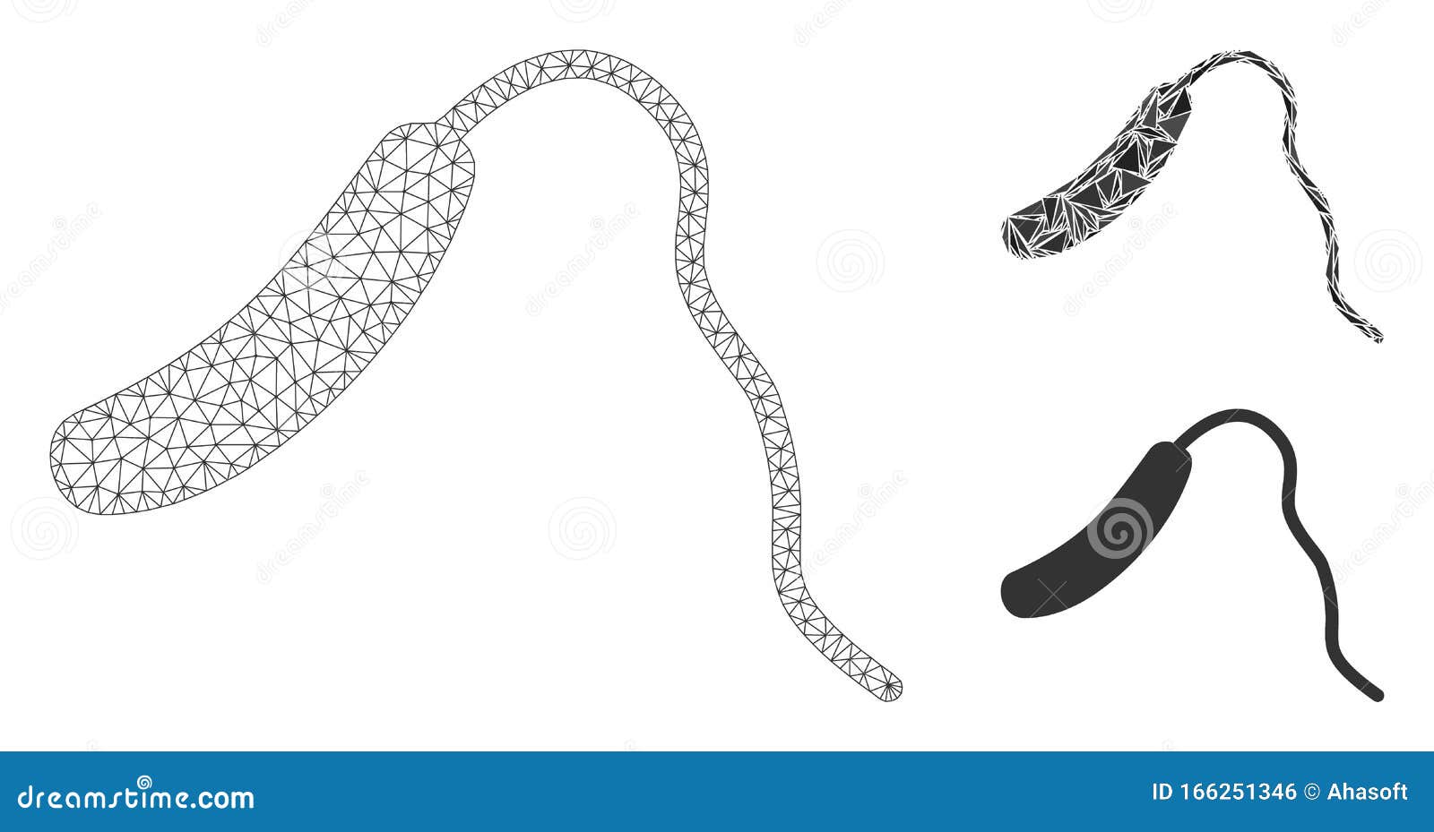 Vibrio Cholerae Vector Mesh Network Model and Triangle Mosaic Icon ...