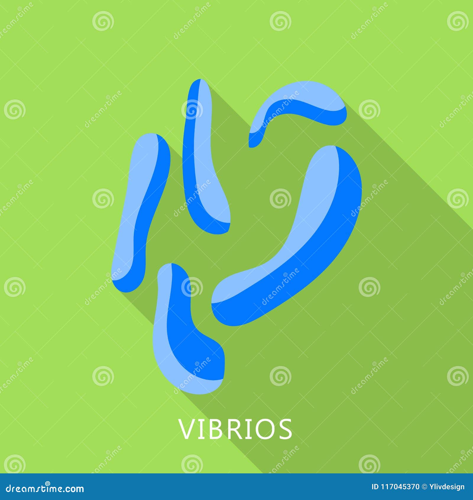 Vibrios icon, flat style stock vector. Illustration of helicobacter ...
