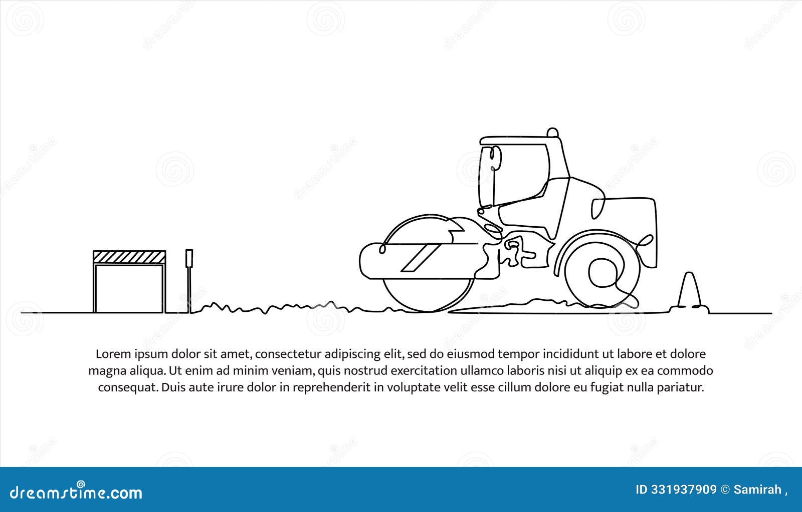 Vibro Roller One Continuous Line Design. Highway Compaction Vehicle ...